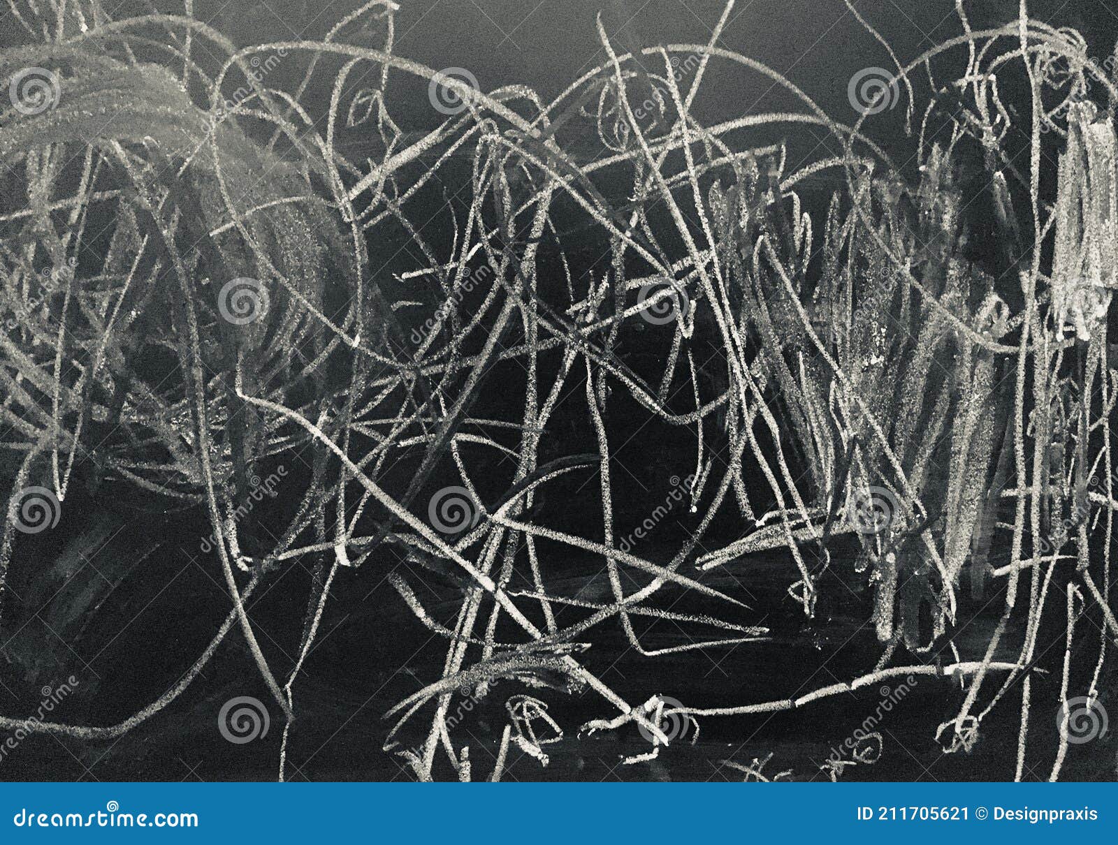 Abstract Chalk Scribbles on Blackboard Stock Image - Image of sketching ...