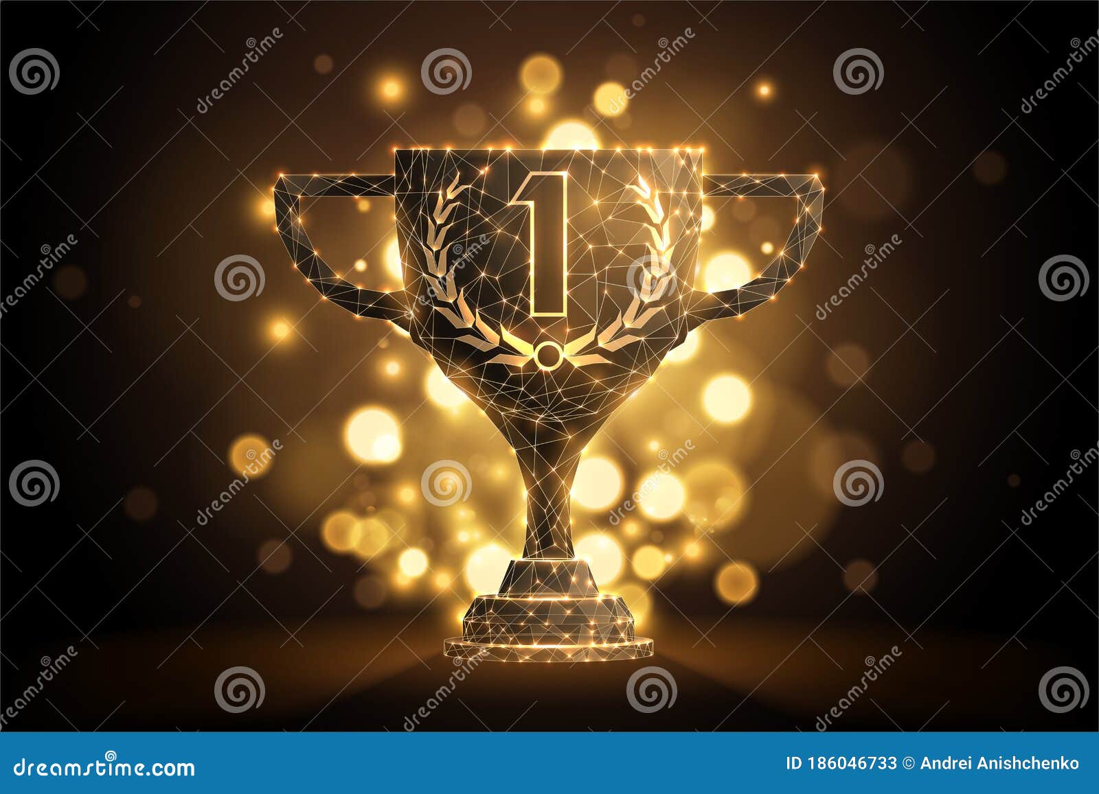 Abstract Champion Cup with Gold Light Stock Vector - Illustration of ...
