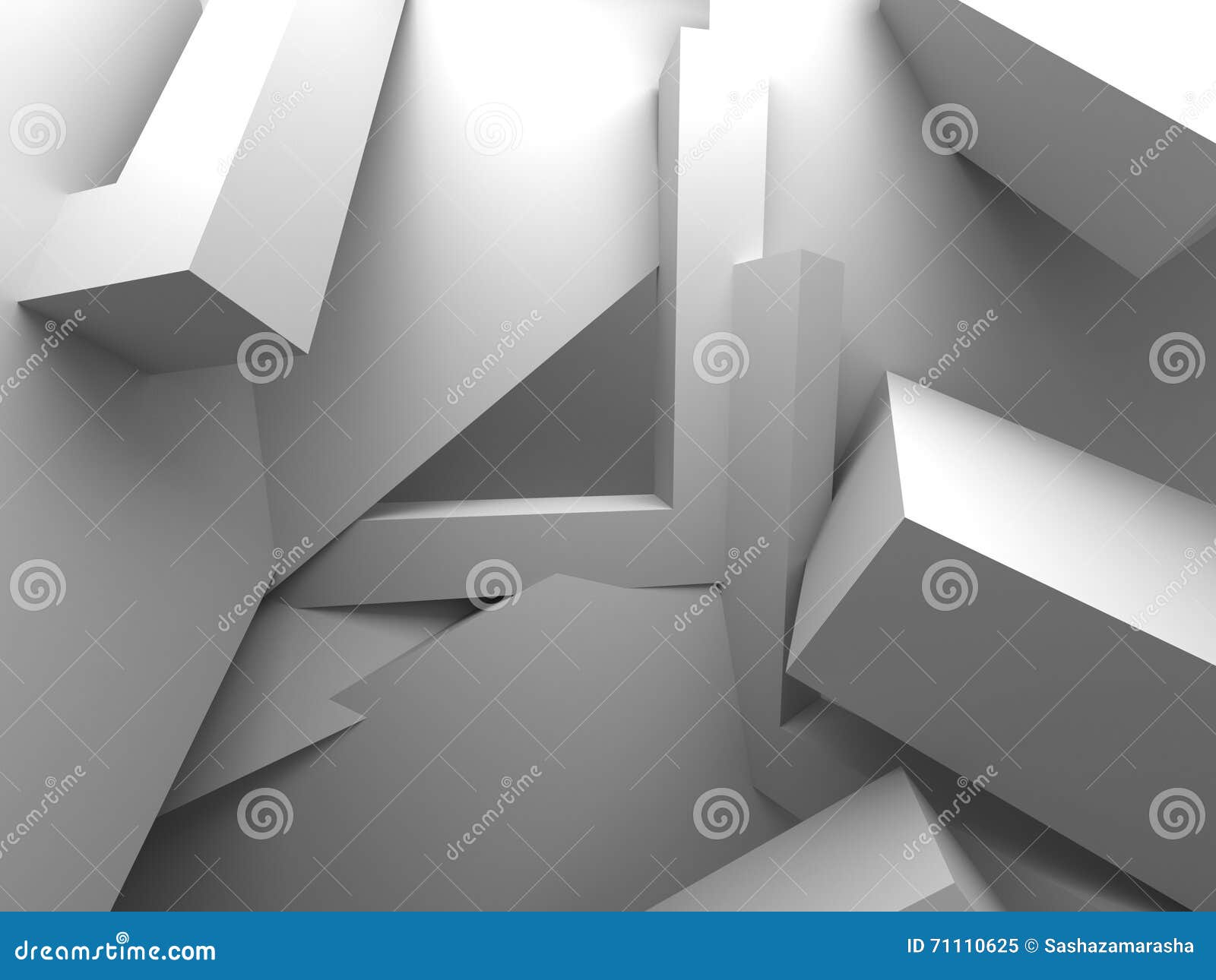 Abstract Chaotic Architecture White Background Stock Illustration ...