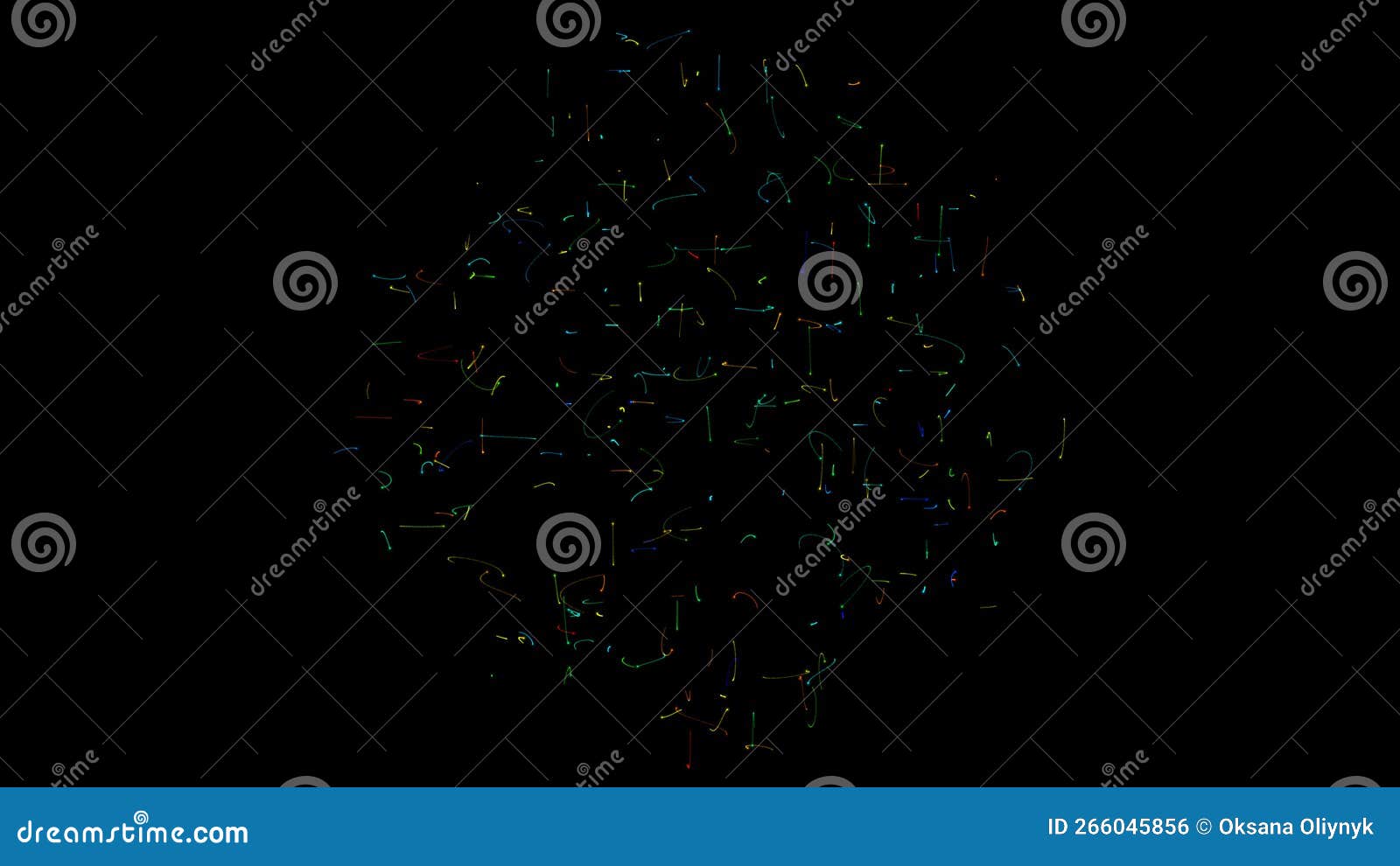 Abstract Chaotic Dance of Multi-colored Threads and Lines in Space on ...