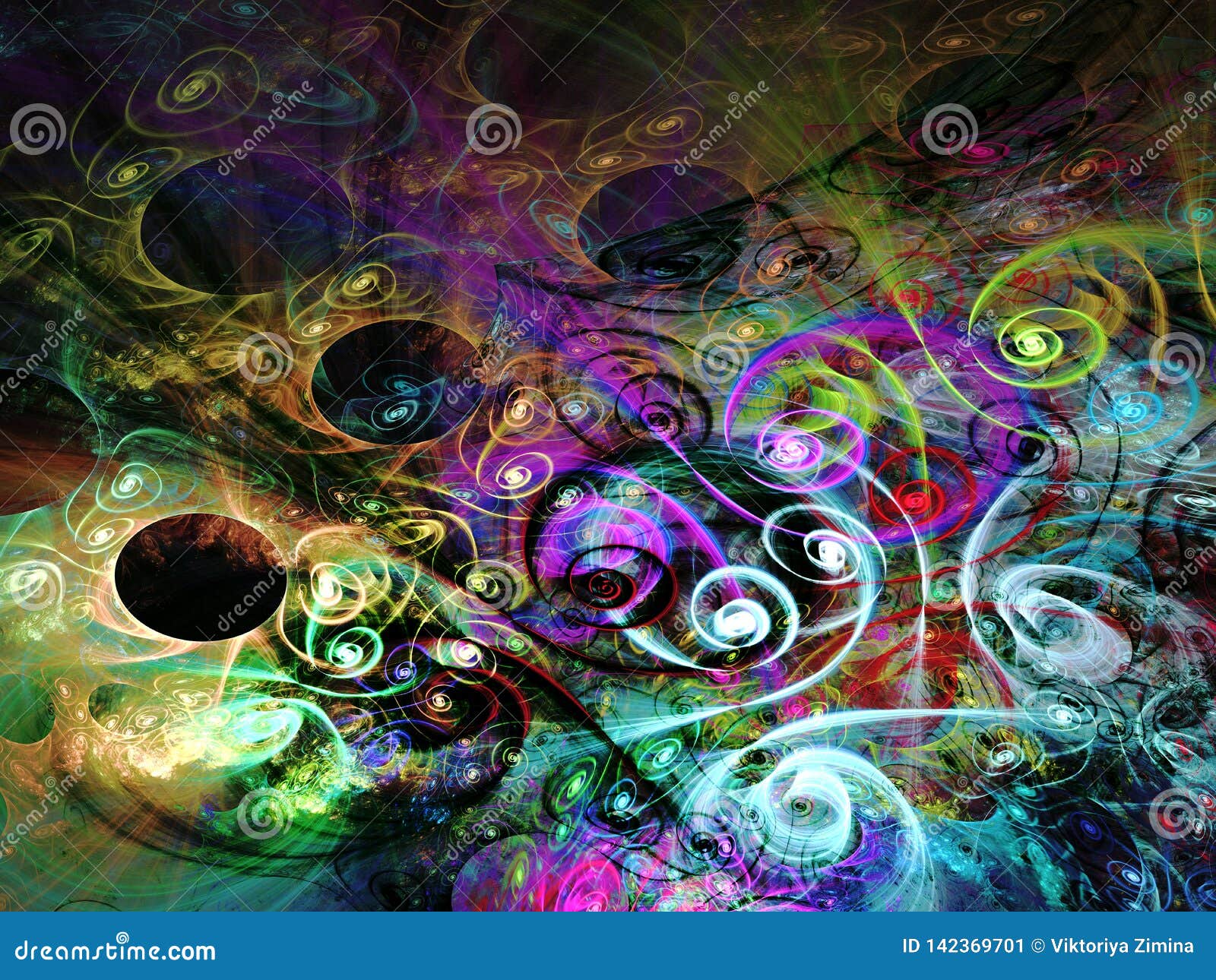 Abstract Chaotic Fractal Background 3D Rendering Illustration Stock ...