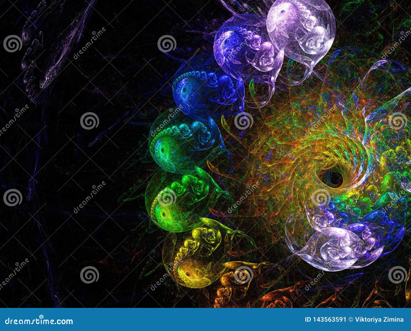 Abstract Chaotic Fractal Background 3D Rendering Illustration Stock ...