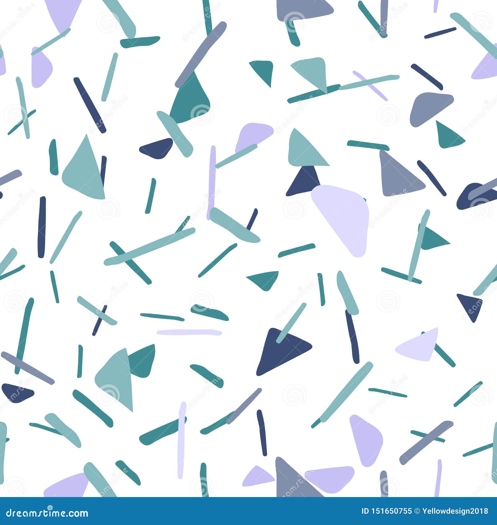 Abstract Chaotic Shapes and Elements Seamless Pattern Stock ...