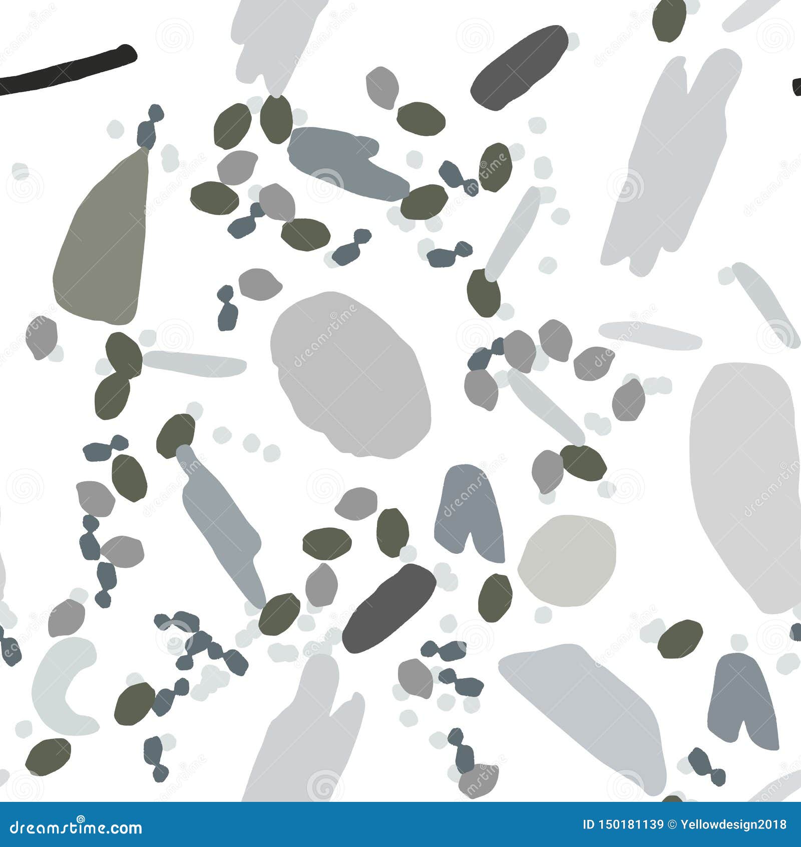 Abstract Chaotic Shapes and Elements Seamless Pattern Stock ...