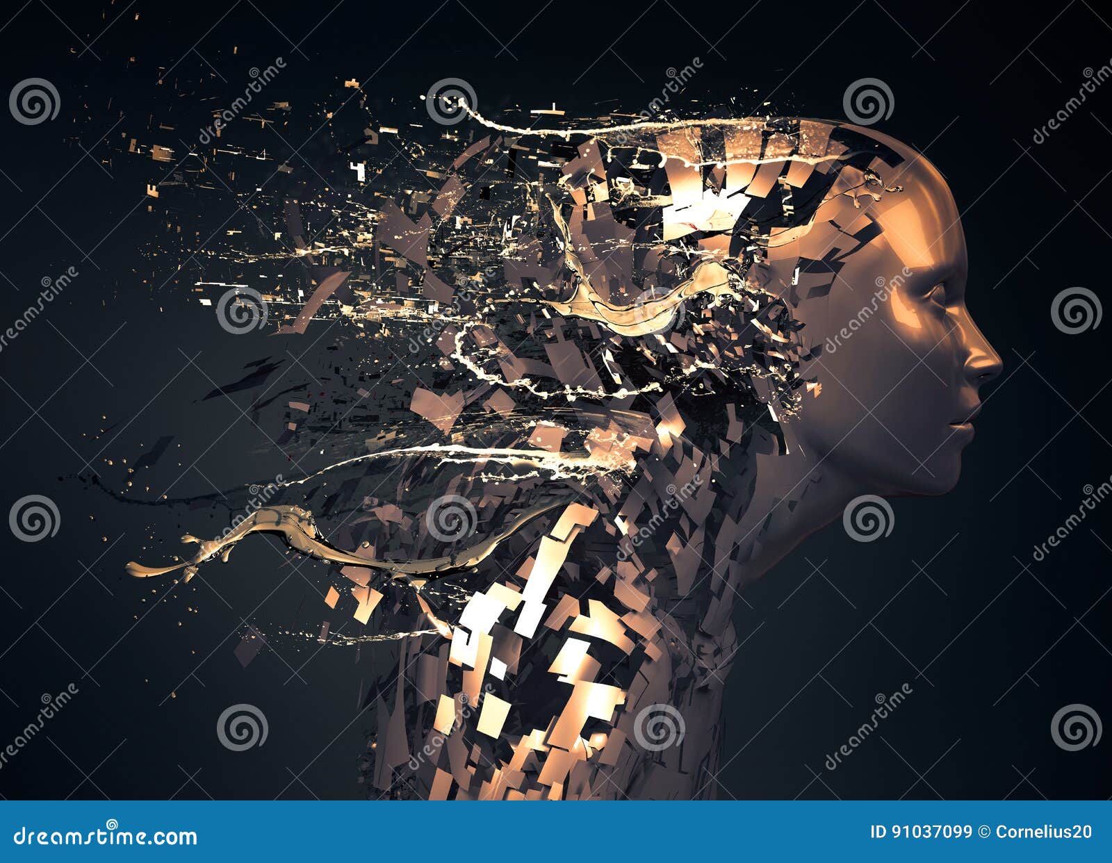 Abstract Character Shattered Stock Illustration - Illustration of ...