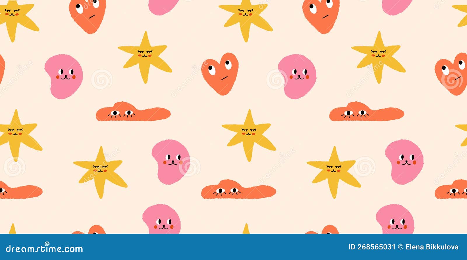 Abstract Characters Seamless Pattern Stock Vector - Illustration of ...