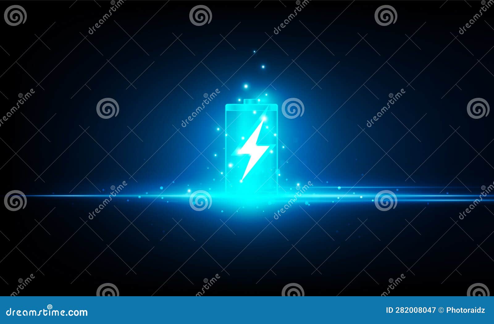 Abstract Charged Batteries with Lightning Bolt Open Light Out ...