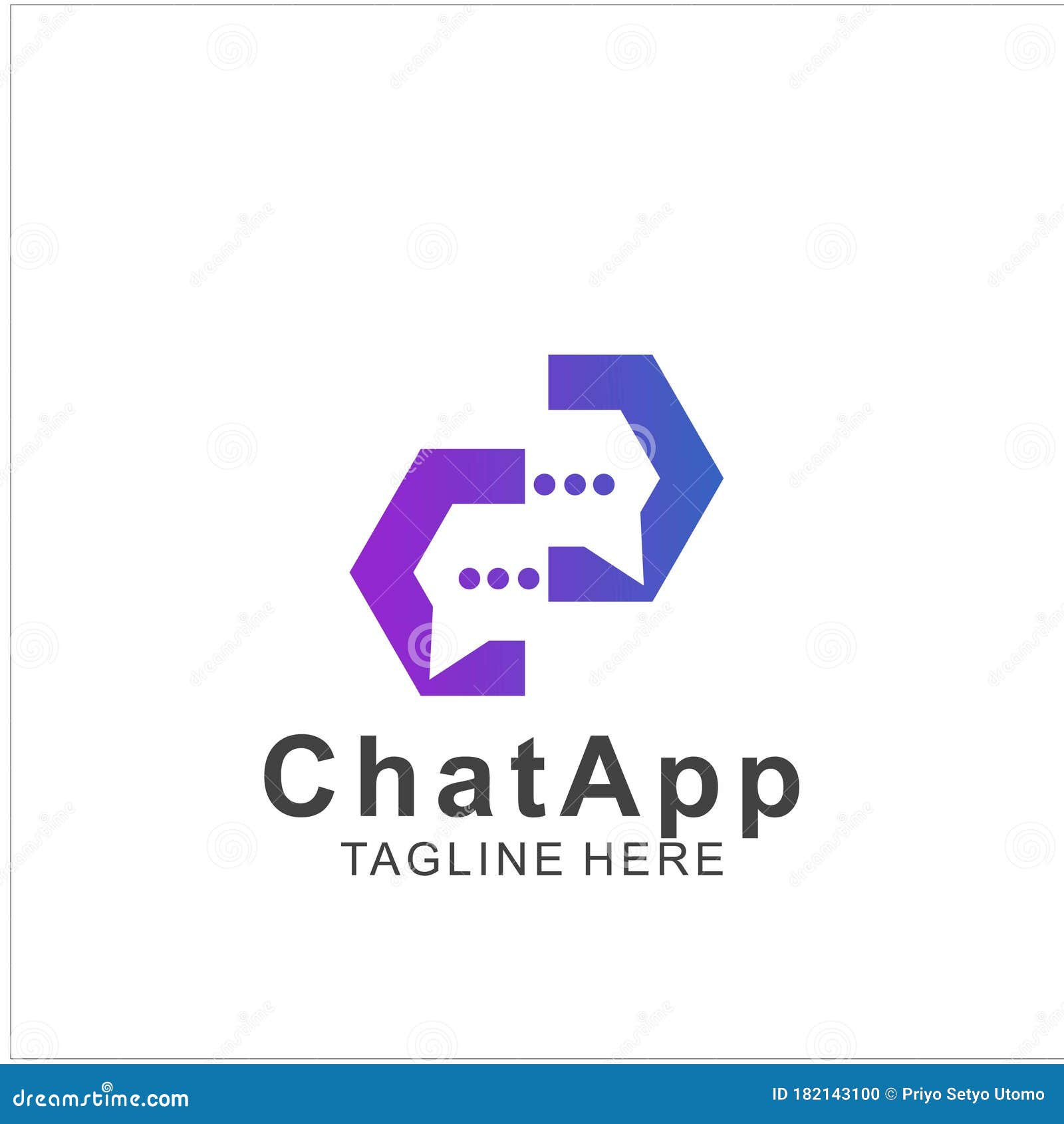 Abstract Chat App Logo Design Stock Vector - Illustration of simple ...