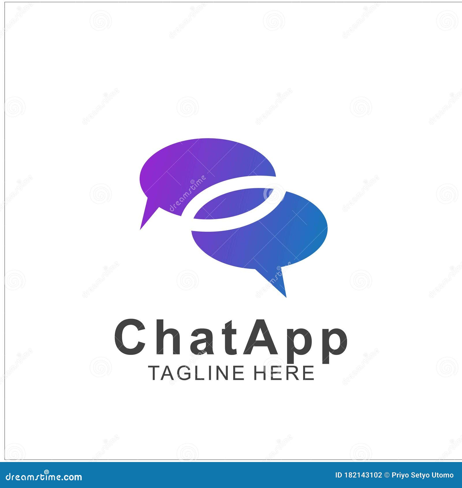Abstract Chat App Logo Design Stock Vector - Illustration of speak ...
