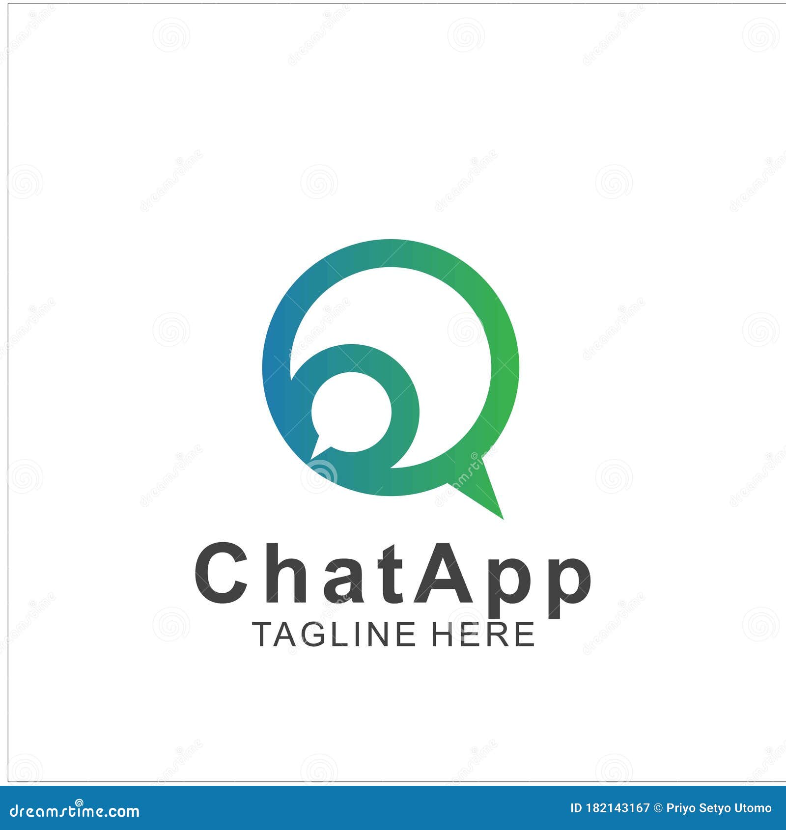 Abstract Chat App Logo Design Stock Vector - Illustration of tell ...