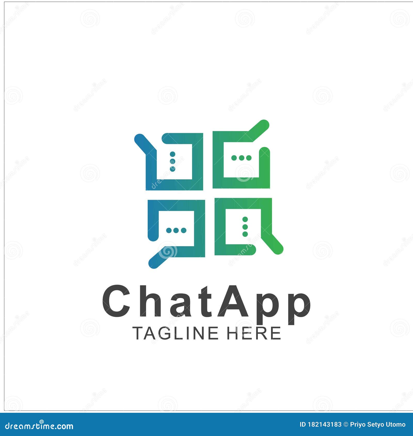 Abstract Chat App Logo Design Stock Vector - Illustration of symbol ...