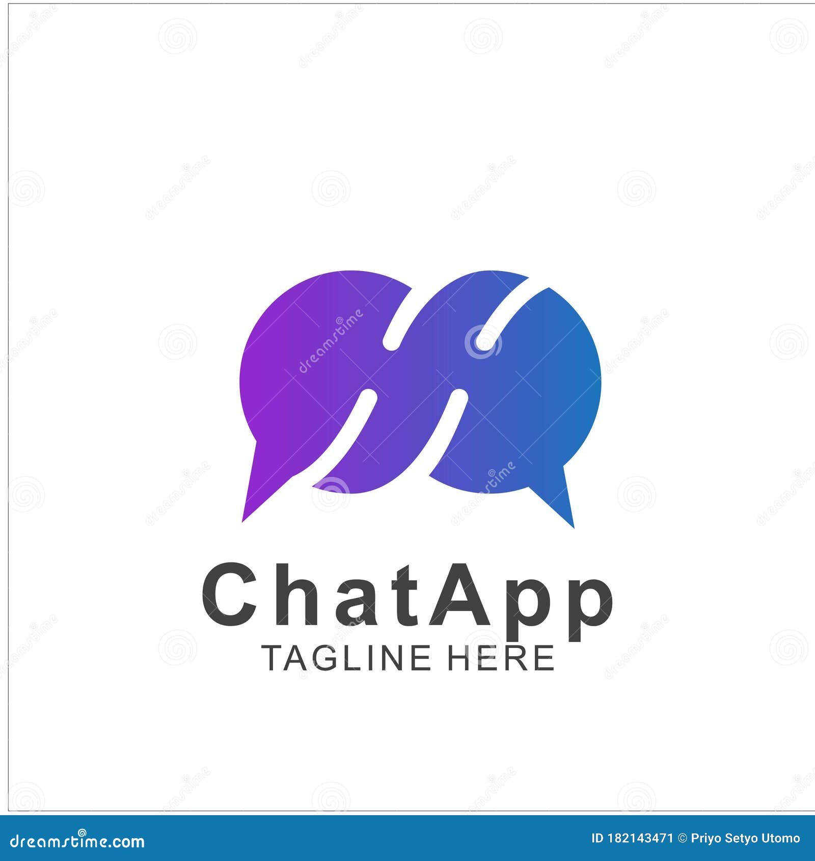 Abstract Chat App Logo Design Stock Vector - Illustration of argue ...