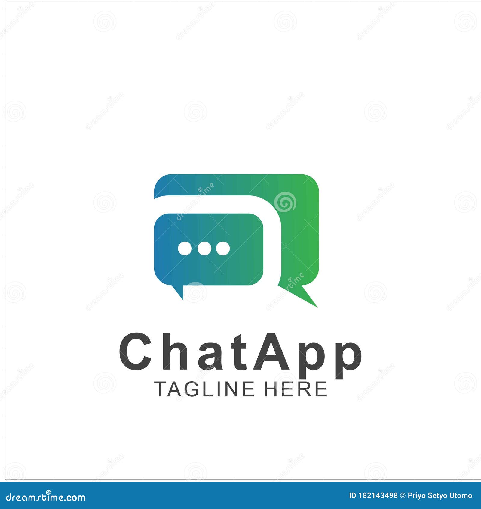 Abstract Chat App Logo Design Stock Vector - Illustration of success ...