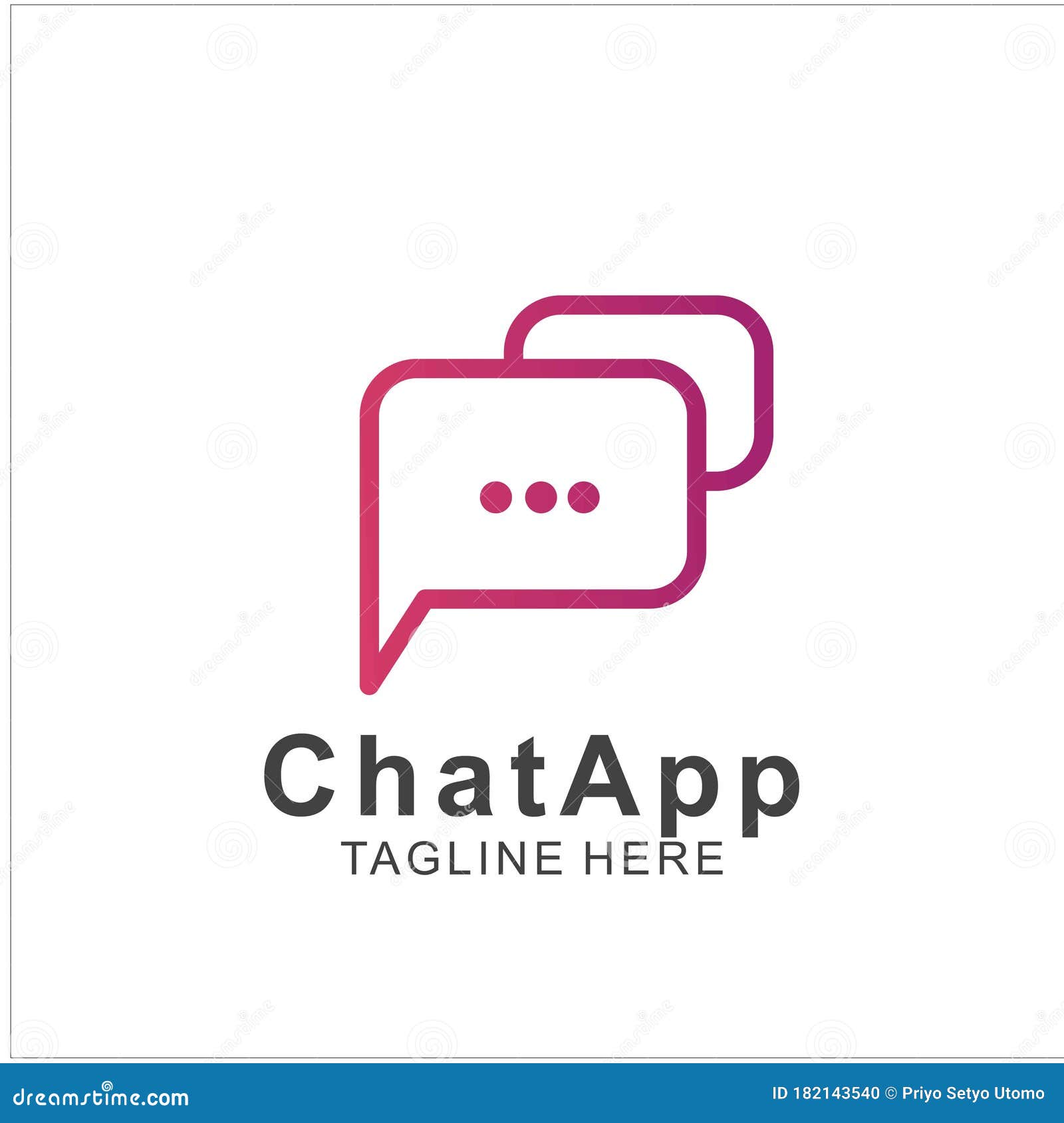 Abstract Chat App Logo Design Stock Vector - Illustration of ...