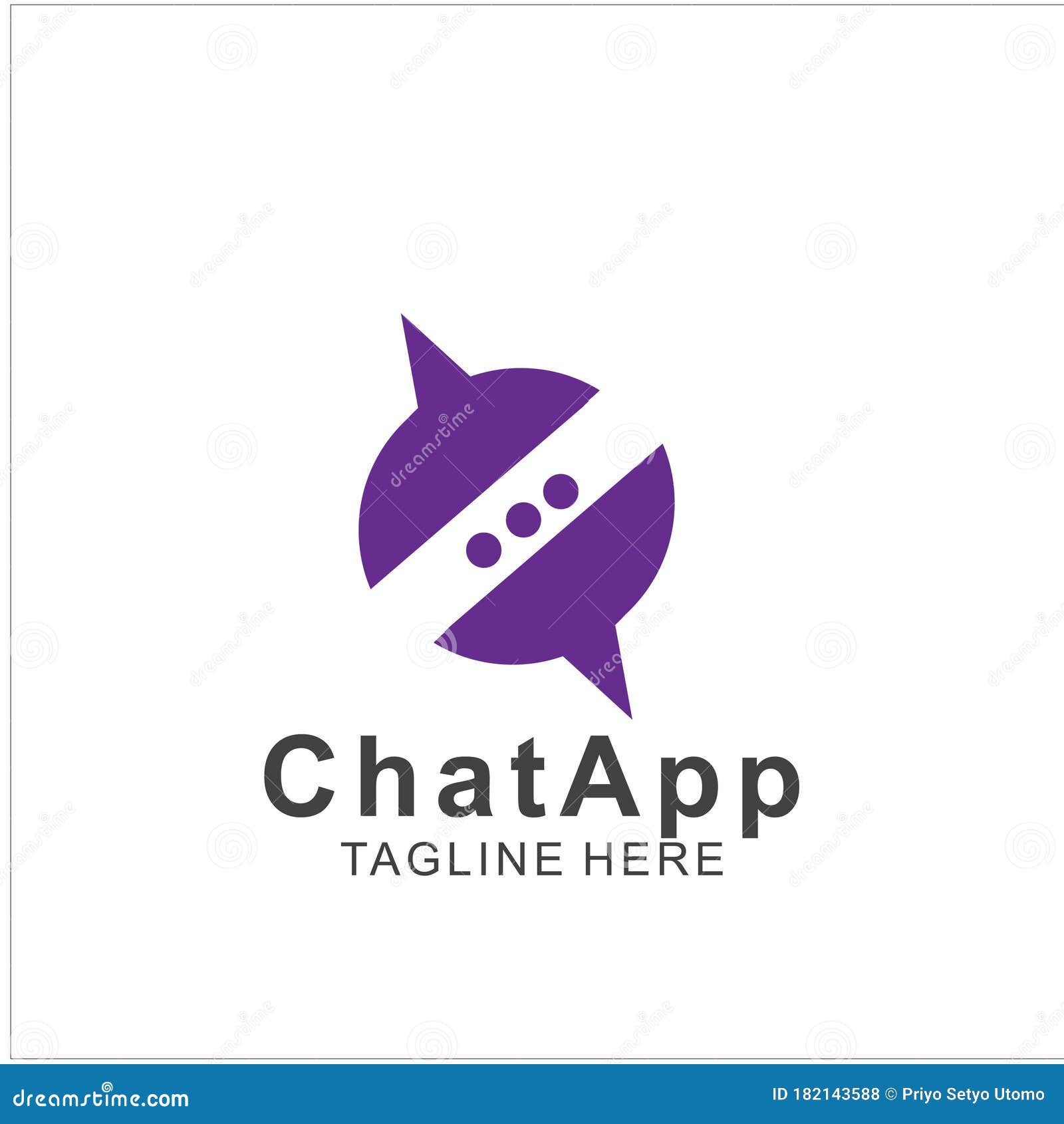 Abstract Chat App Logo Design Stock Vector - Illustration of concept ...