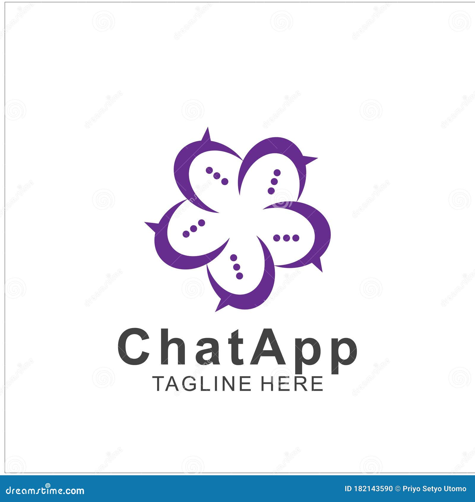 Abstract Chat App Logo Design Stock Vector - Illustration of icon ...