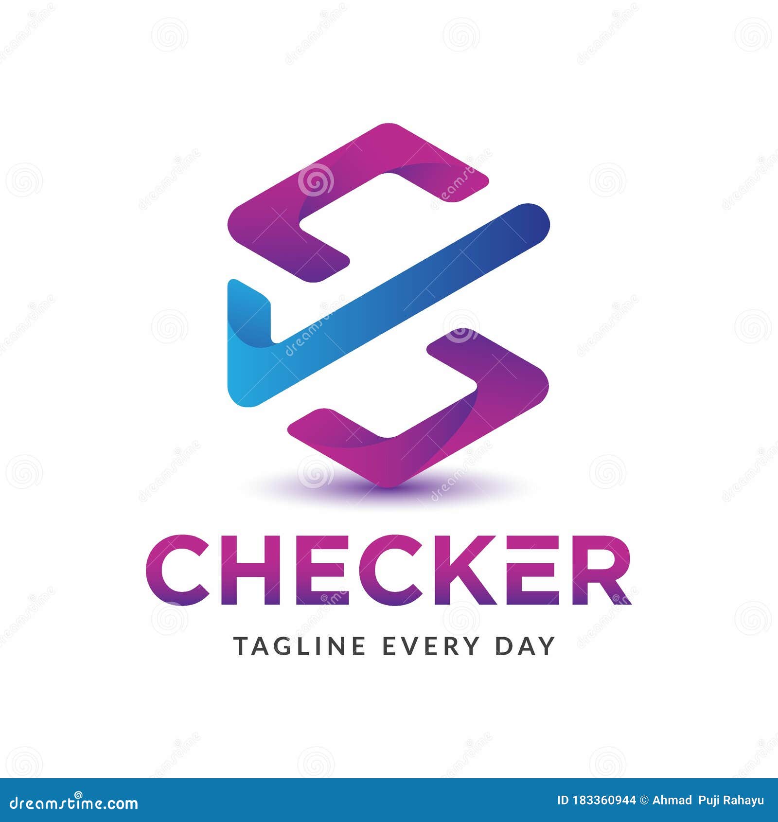 Abstract Check Logo Design Template Stock Illustration - Illustration ...
