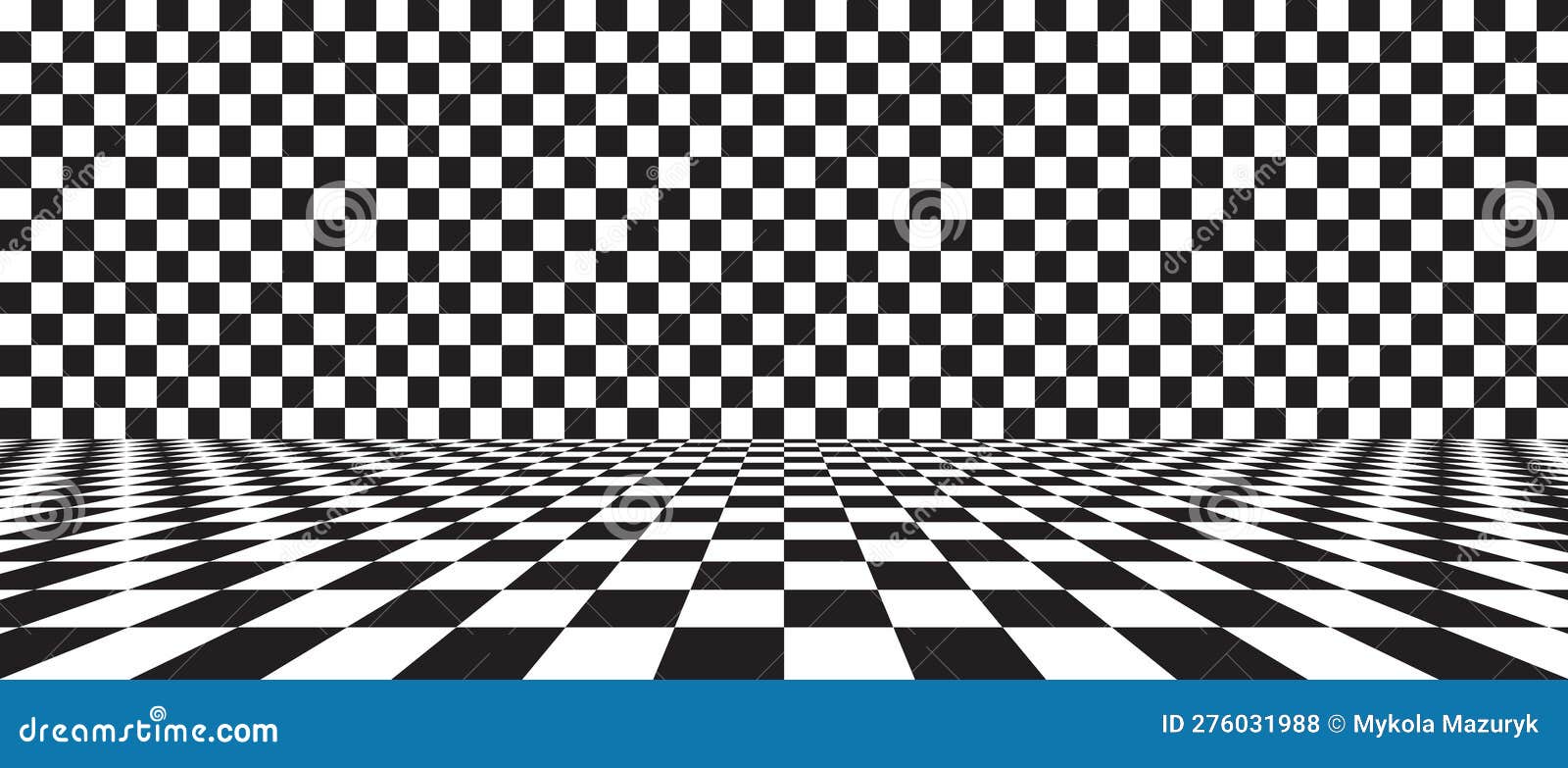Abstract Checkered Background with Perspective To Wall. Advertising ...