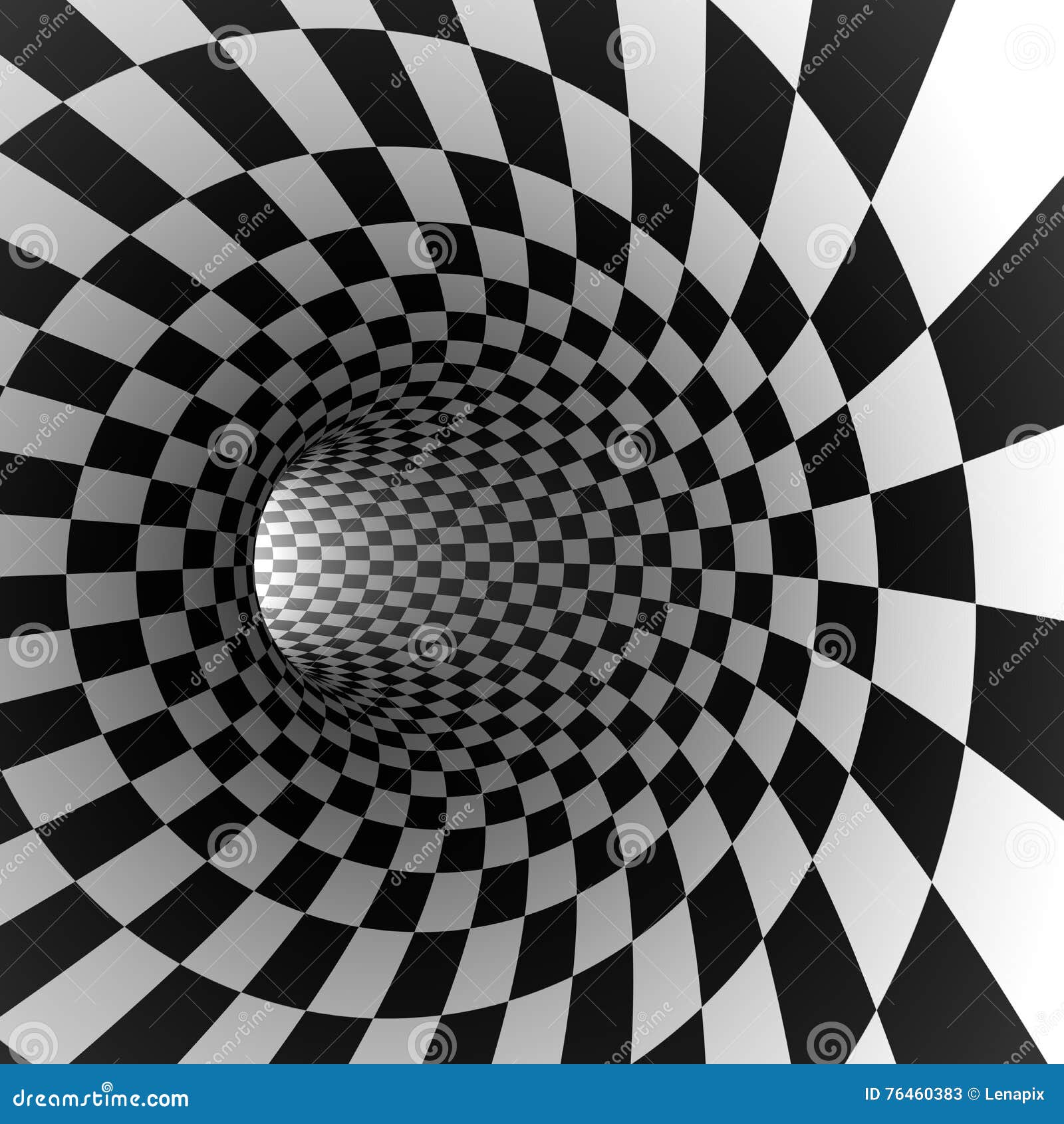 Abstract Checkered Round Tunnel Stock Illustration - Illustration of ...