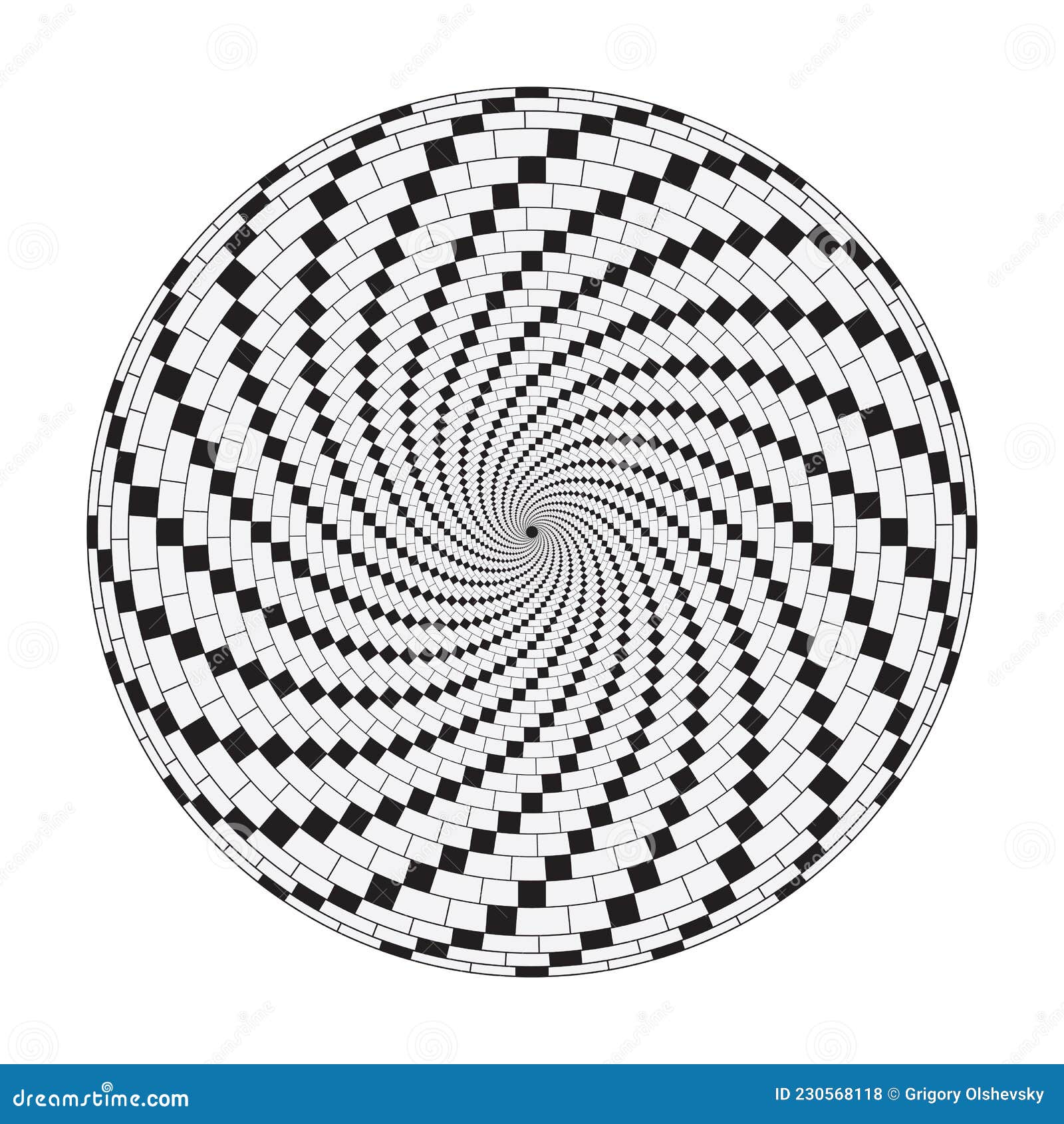 Abstract Checkered Spiral Design Element Stock Vector - Illustration of ...