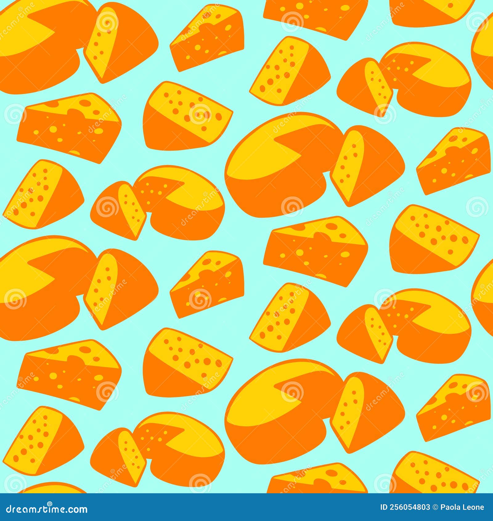 Abstract Cheese Slices Set Seamless Pattern Vector Background Stock ...
