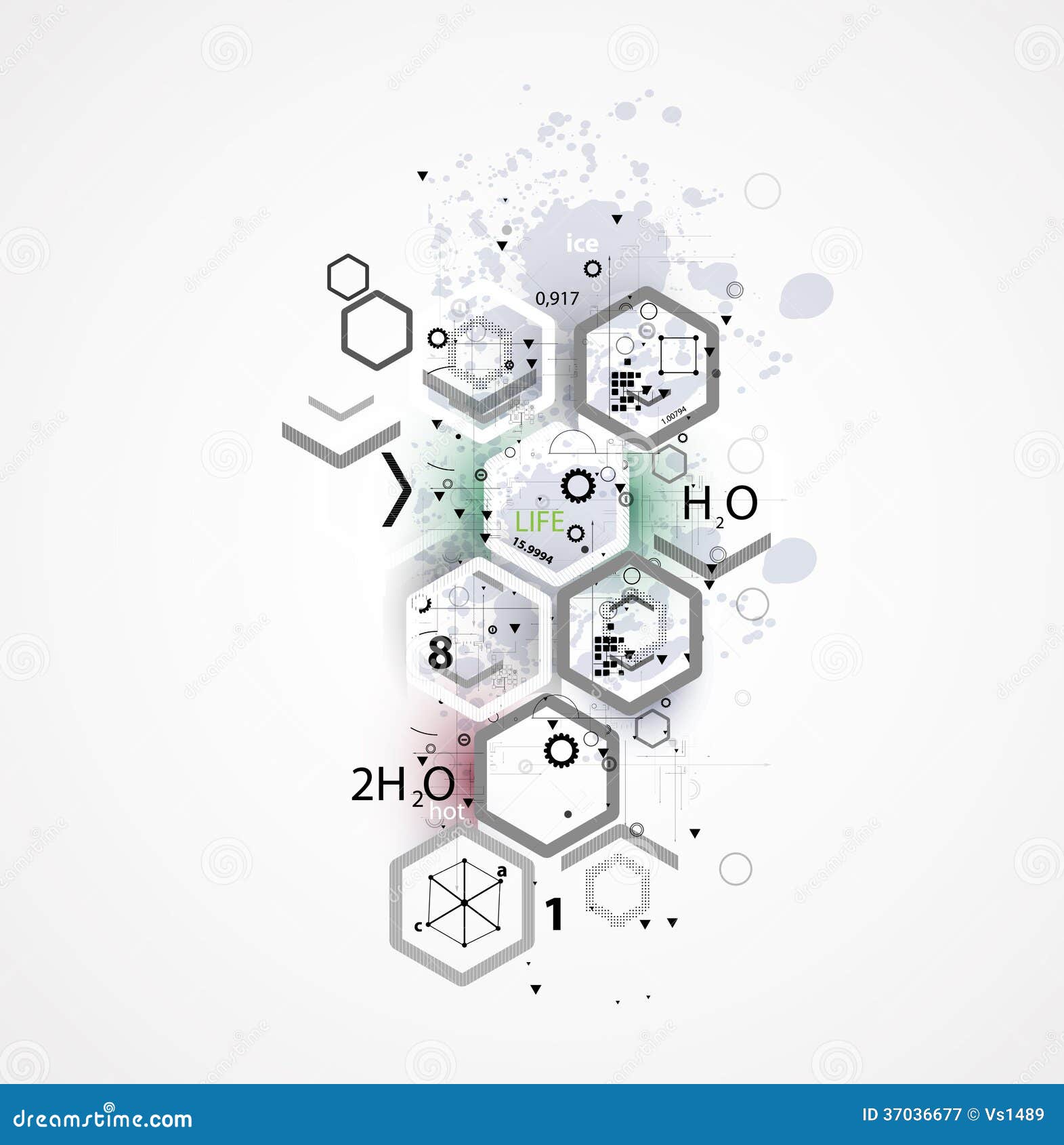 Abstract Chemical Formulas Transforming On A Black Background, Seamless ...