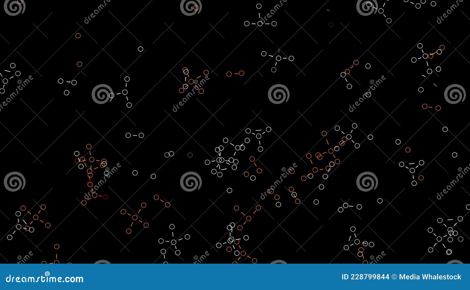 Abstract Chemical Formulas Consisting of Benzene Rings on Black ...