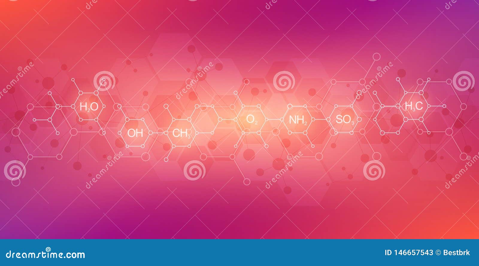Abstract Chemistry Background with Chemical Formulas and Molecular ...