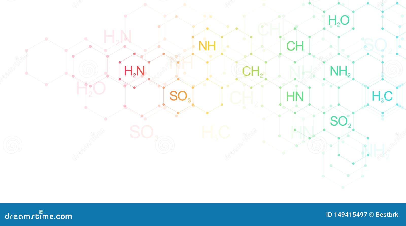 Abstract Chemistry Pattern on Clean White Background with Chemical ...
