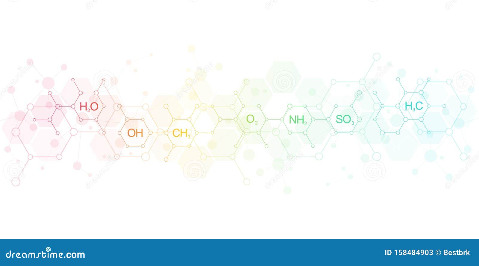 Abstract Chemistry Pattern on Clean White Background with Chemical ...