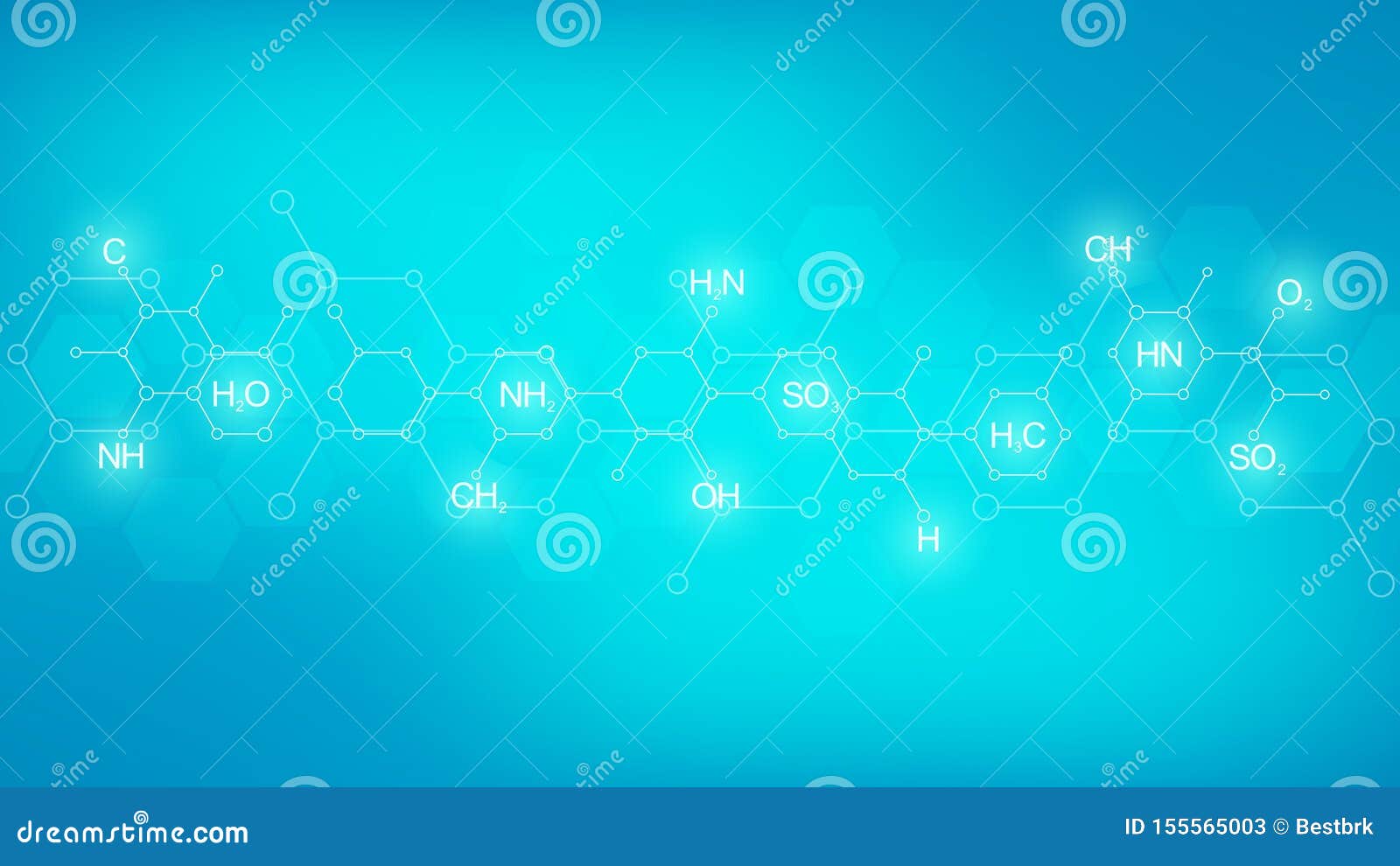 Abstract Chemistry Pattern on Green Background with Chemical Formulas ...