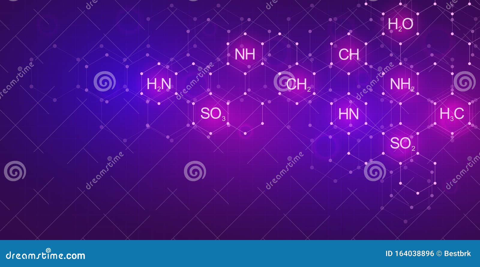 Abstract Chemistry Pattern on Purple Background with Chemical Formulas ...
