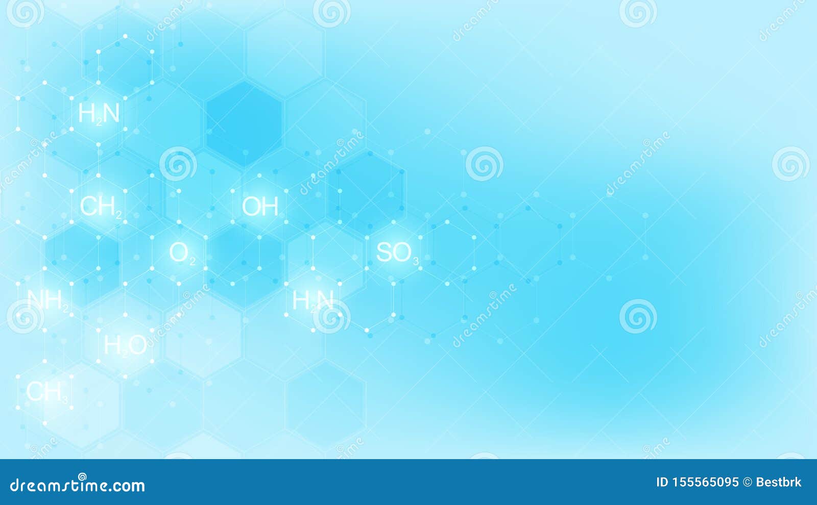 Abstract Chemistry Pattern on Soft Blue Background with Chemical ...