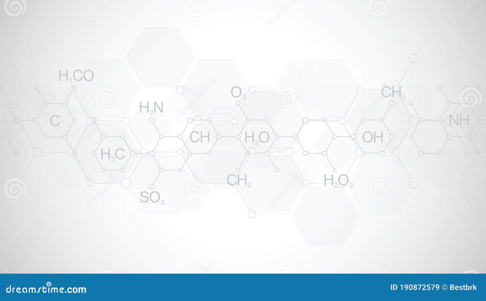 Abstract Chemistry Pattern on Soft Gray Background with Chemical ...