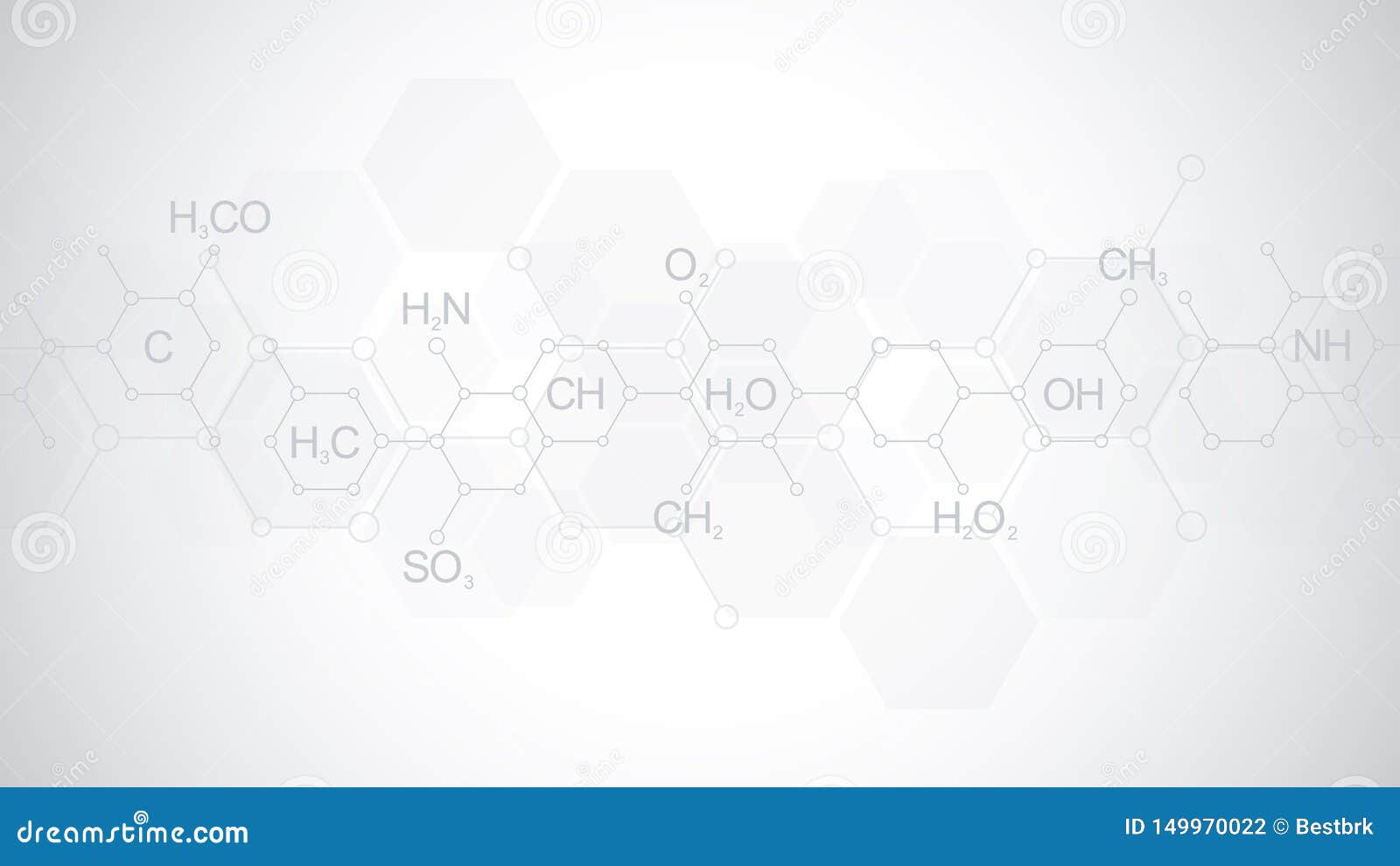 Abstract Chemistry Pattern on Soft Grey Background with Chemical ...