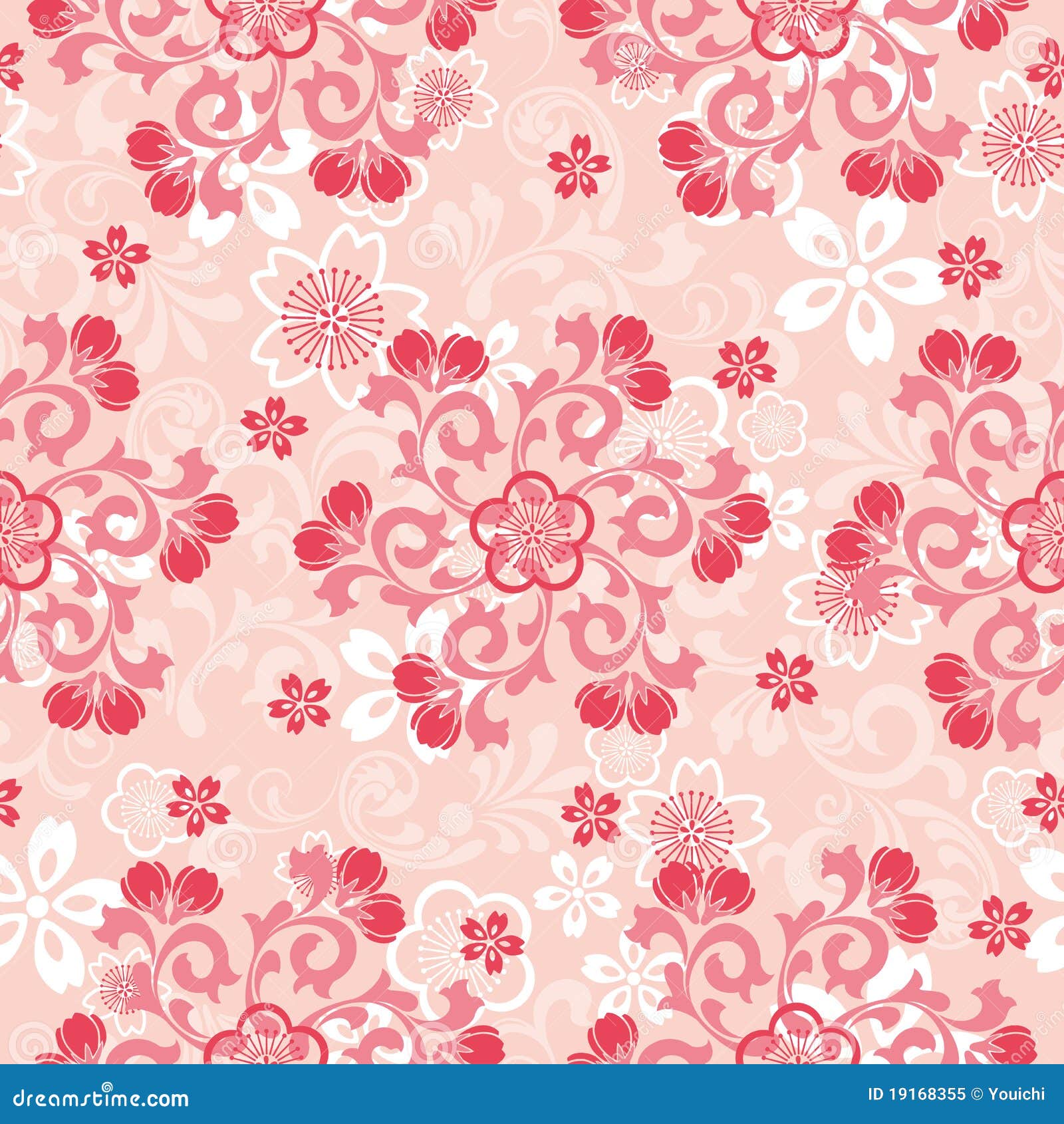 Abstract Cherry Blossoms Pattern Stock Vector - Illustration of east ...