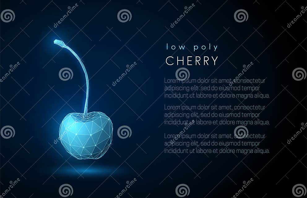 Abstract Cherry. 3d Low Poly Style Design Stock Vector - Illustration ...