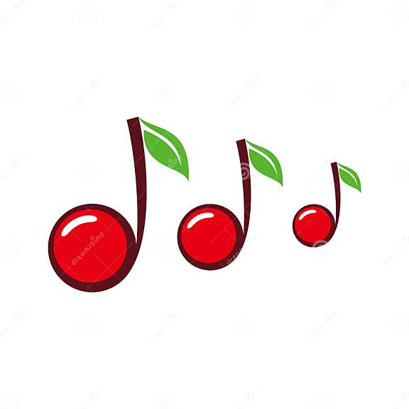 Abstract Cherry Musical Note Logo Icon Stock Vector - Illustration of ...