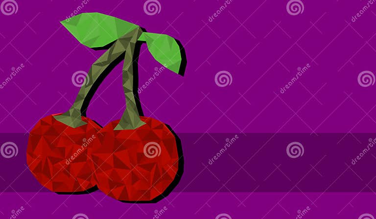 Abstract Cherry Polygon Style Background Illustration Stock Vector ...
