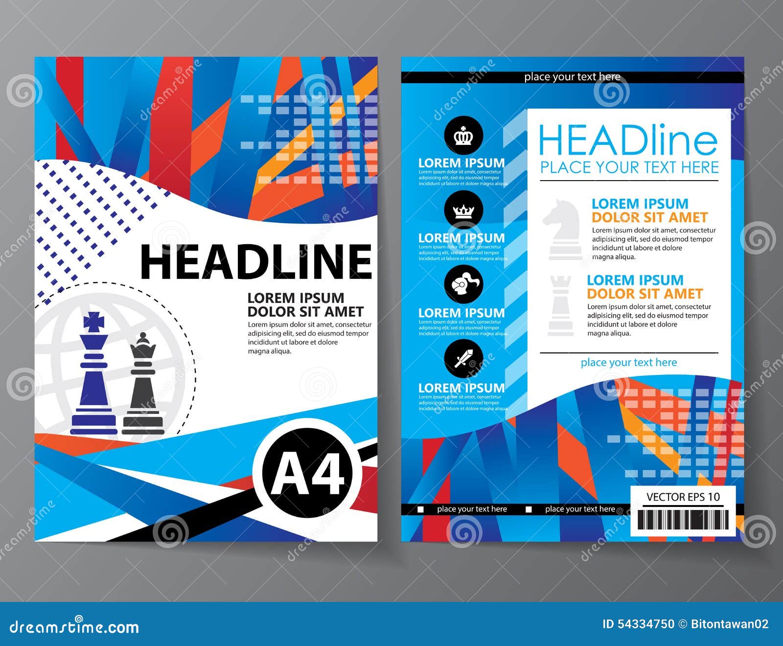 Abstract Chess Design Vector Template Layout Stock Vector ...