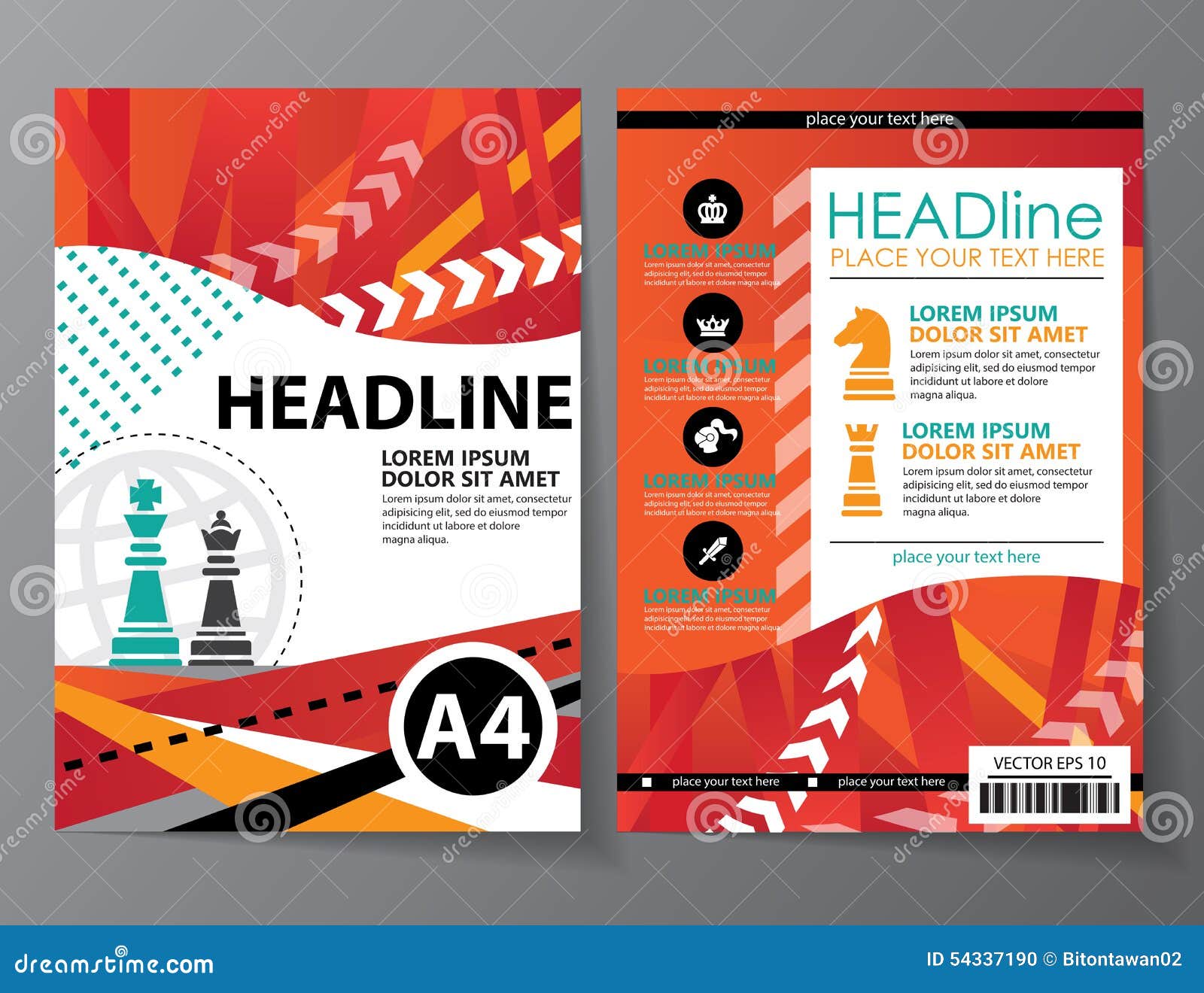 Abstract Chess Design Vector Template Layout Stock Vector ...