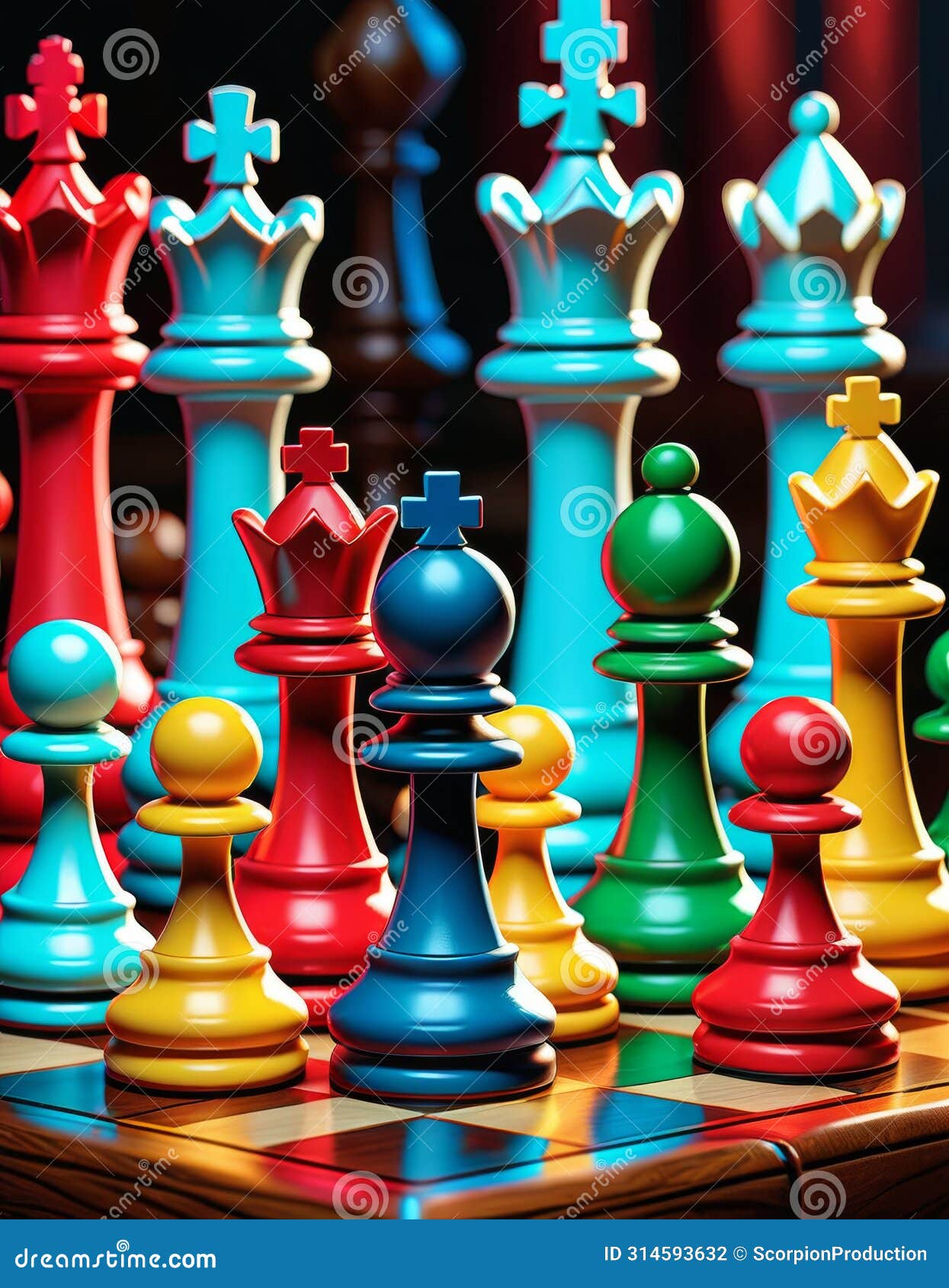 Abstract Chess Pieces Concept Stock Illustration - Illustration of ...