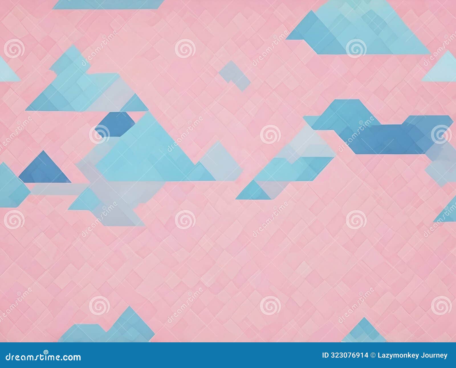 Abstract Childish Pixel Art Light Pink, Blue Blurry Design Stock ...