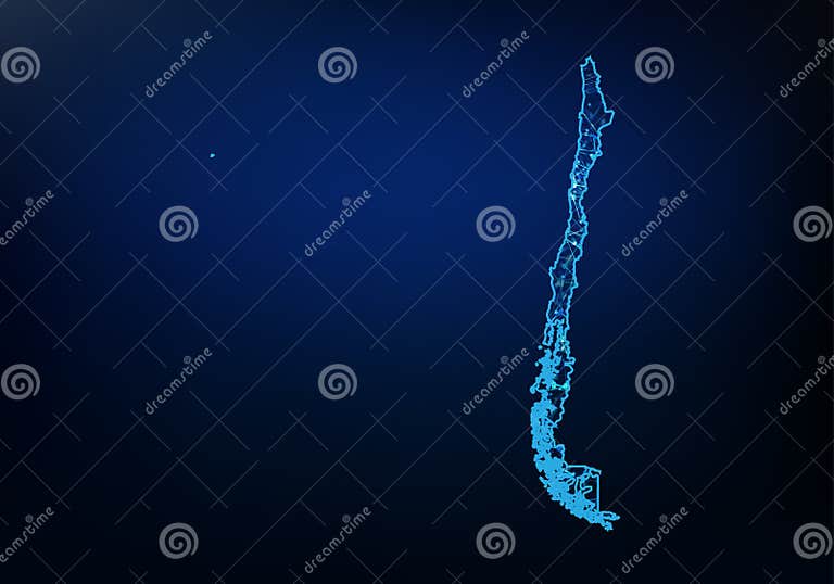 Abstract of Chile Map Network, Internet and Global Connection Concept ...