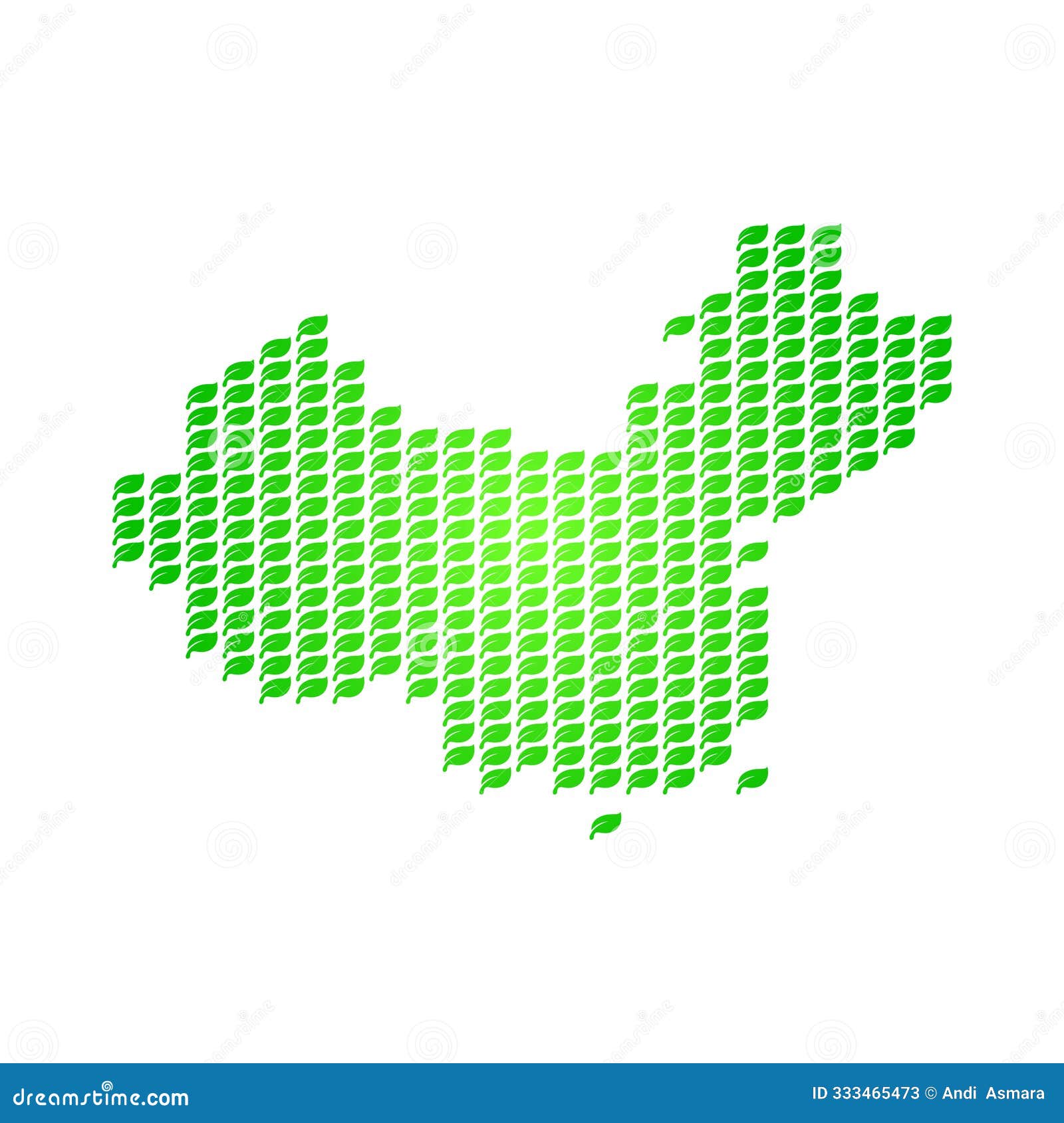 Abstract China Map Formed by Leaf Shapes Stock Illustration ...