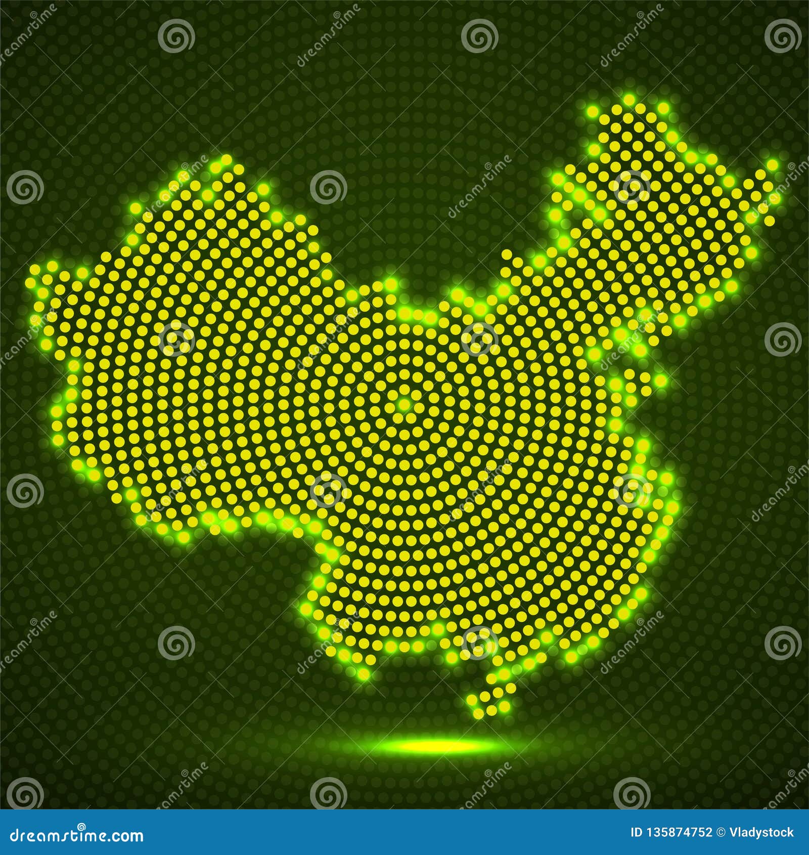 Abstract China Map of Glowing Radial Dots Stock Vector - Illustration ...