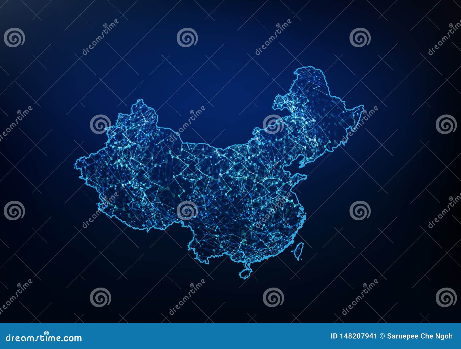 Abstract of China Map Network, Internet and Global Connection Concept ...