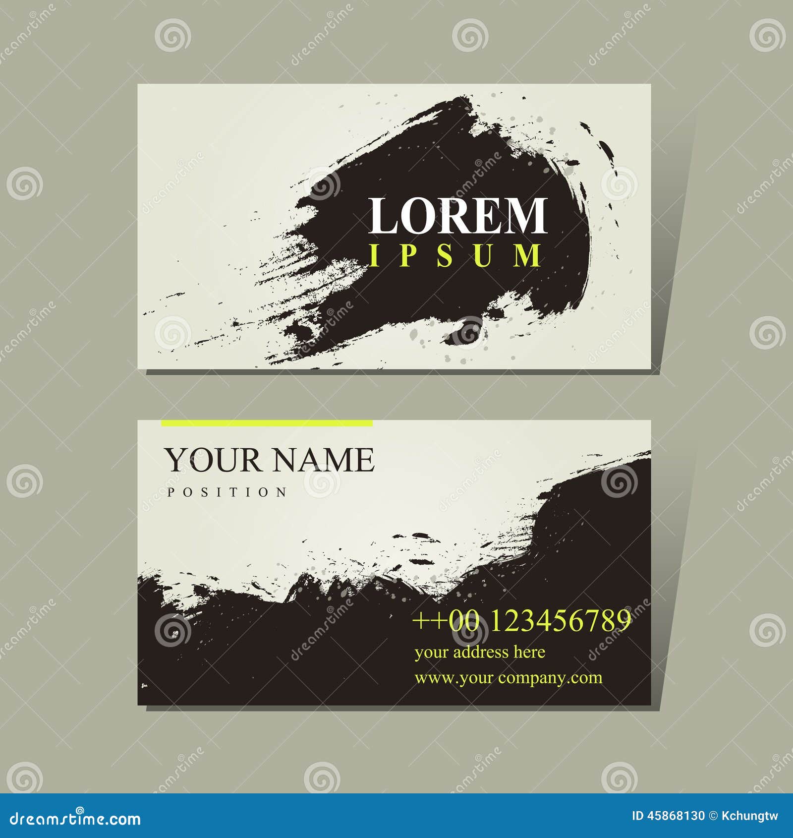 Abstract Chinese Calligraphy Design for Business Cards Stock Vector ...