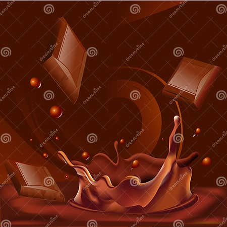 Abstract Chocolate Splash Background - Vector Illustration Stock Vector ...