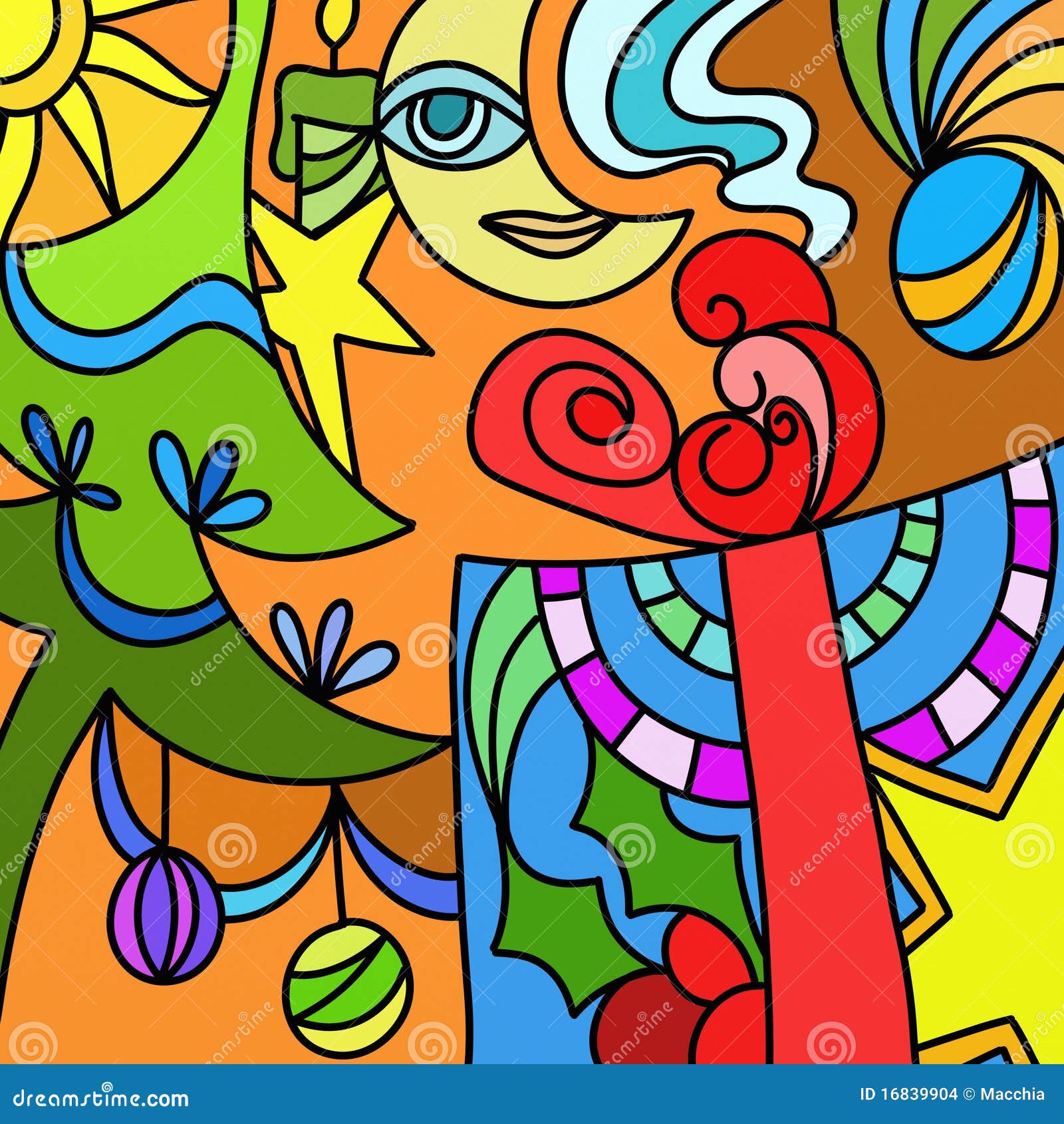 Abstract Christmas stock illustration. Illustration of pine - 16839904